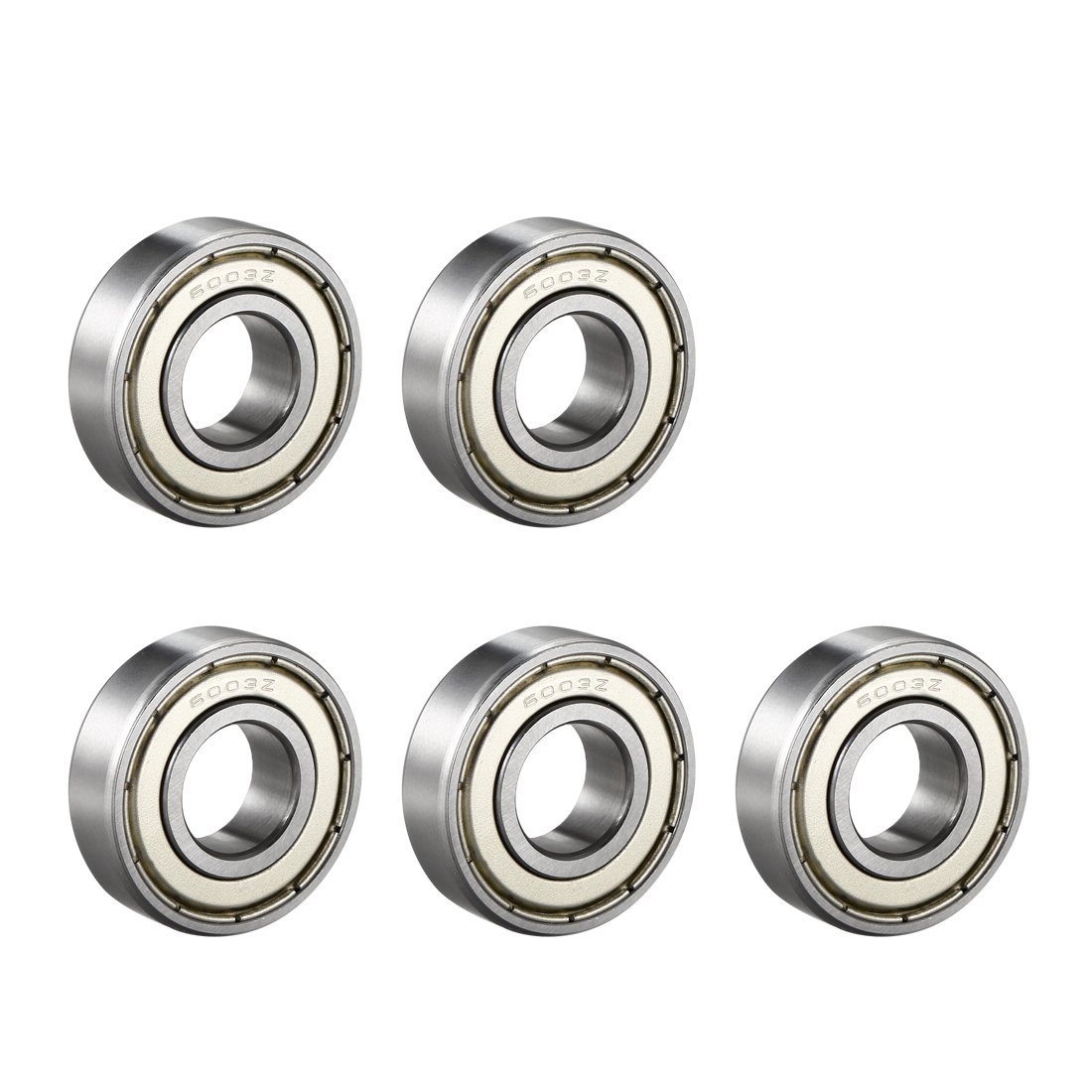 uxcell 6003Z Deep Groove Ball Bearing Single Shield 60103, 17mm x 35mm ...
