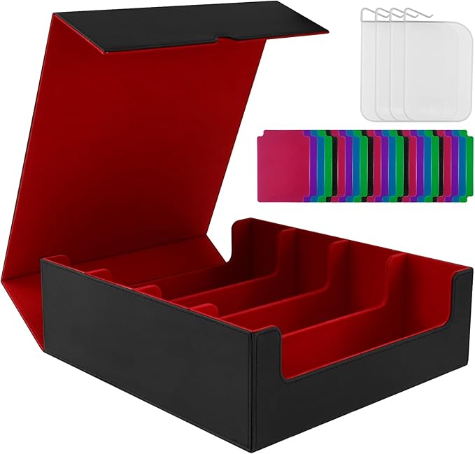 Trading Card Storage Box, Card Deck Box for Trading Cards, PU Leather ...