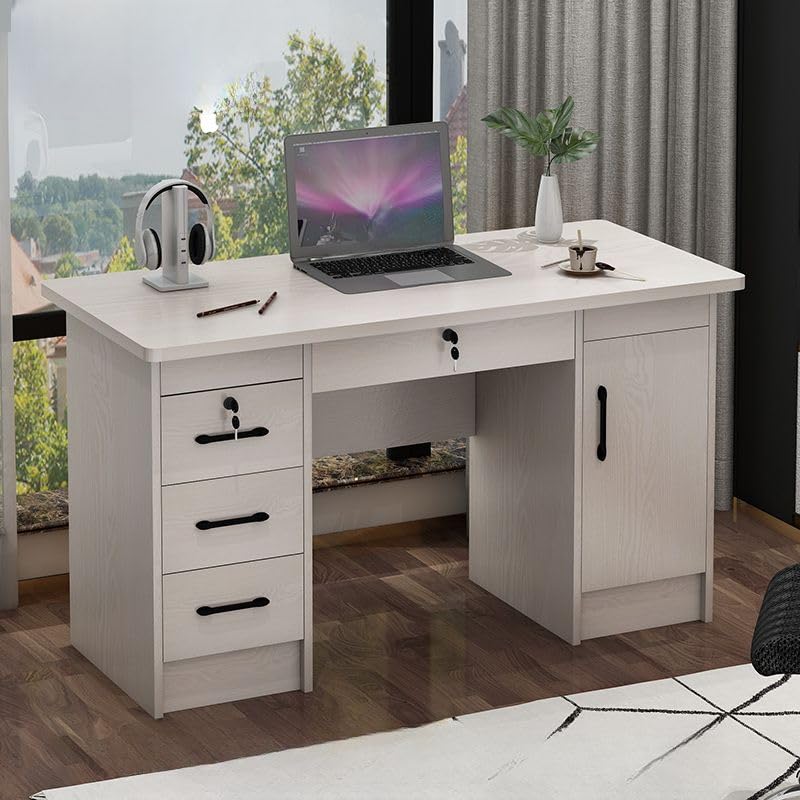 Amazon.com: RUNNUP Wood Office Computer Desk with Locking Drawer ...