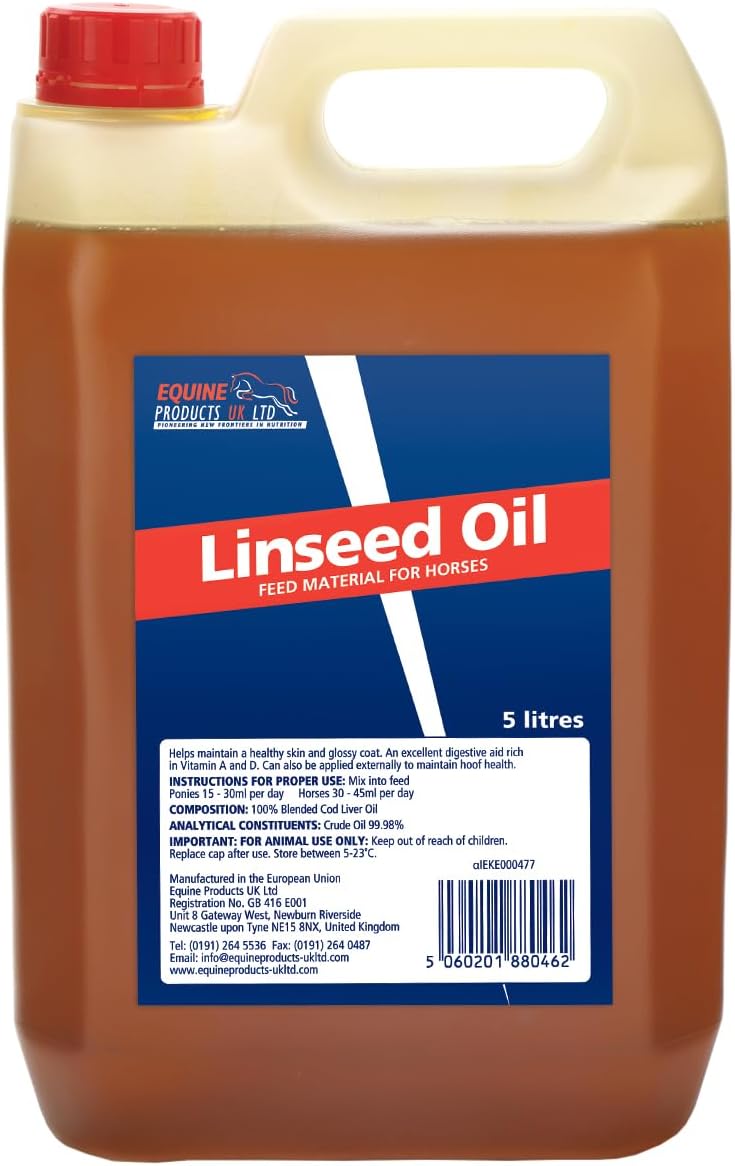 Equine Products Linseed Oil, 5 Litre : Amazon.co.uk: Pet Supplies