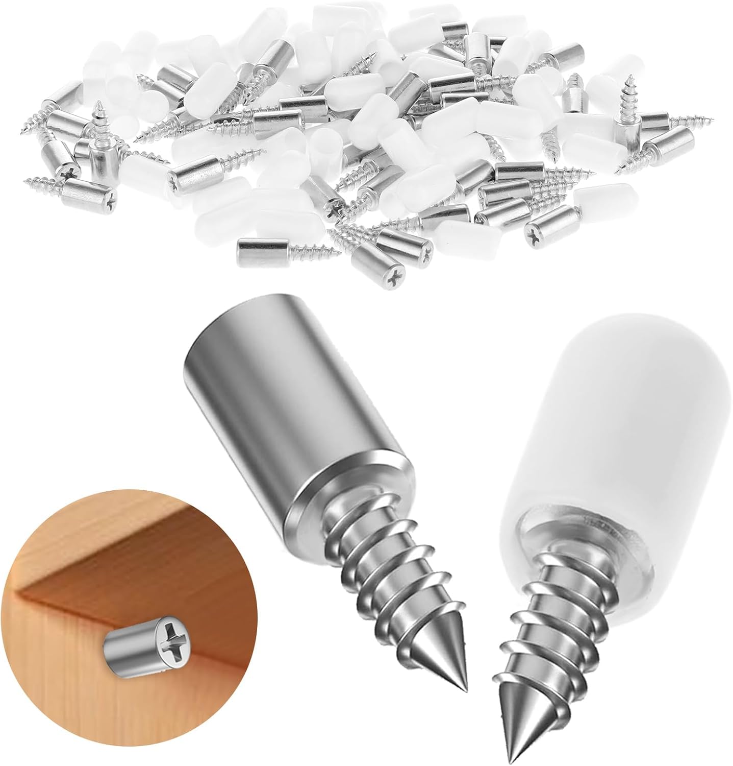 Amazon.com: Jeffdad 50 Pcs Self-Tapping Screws Cabinet Laminate Support ...