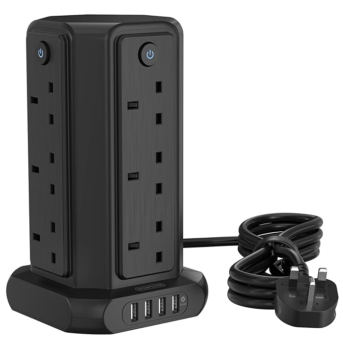 Buy Tower Extension Lead Surge Protected NTONPOWER Switched 12 Gang ...