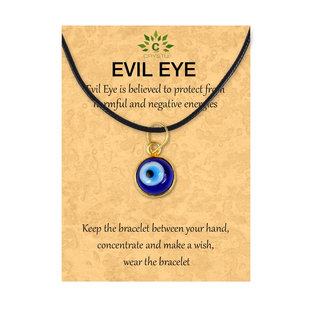 Crystu Blue Turkish Evil Eye Pendant | Black Thread Evil Eye Pendant ...
