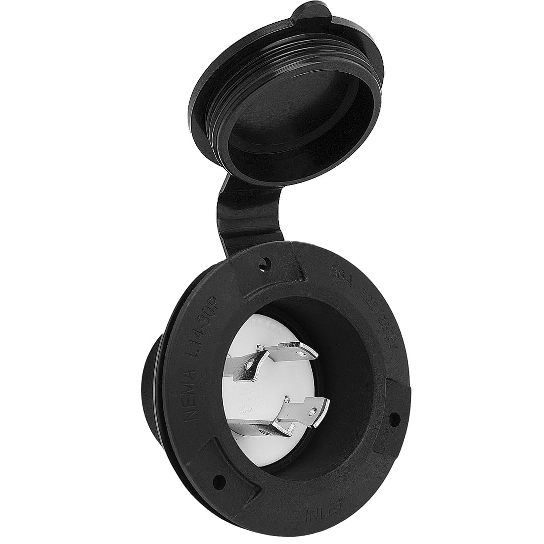 Nema L14-30P Flanged Inlet with Waterproof Cover, 14-30P Lock in 3 Pole ...