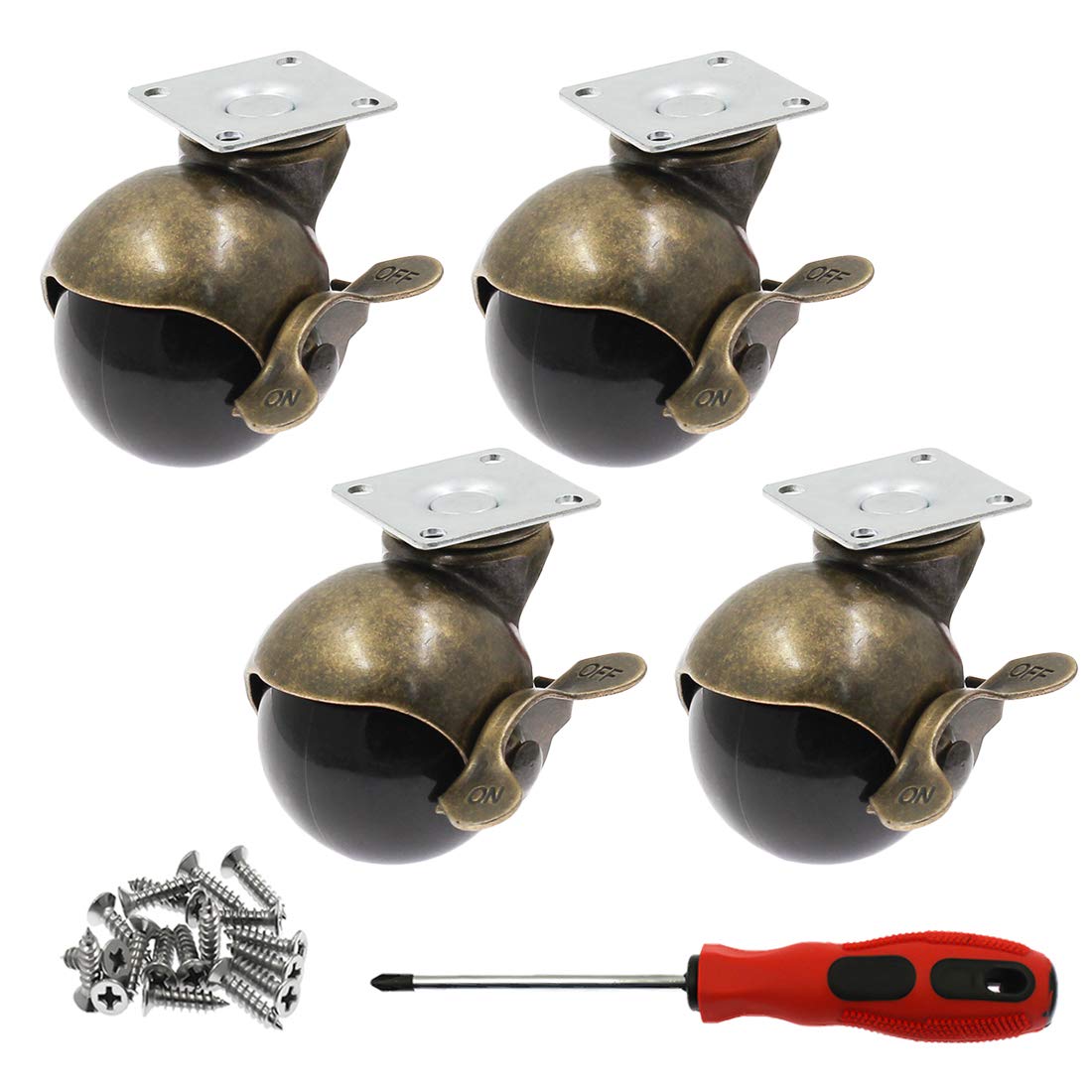 Snapklik.com : Luomorgo 2 Inch Vintage Ball Caster Wheels