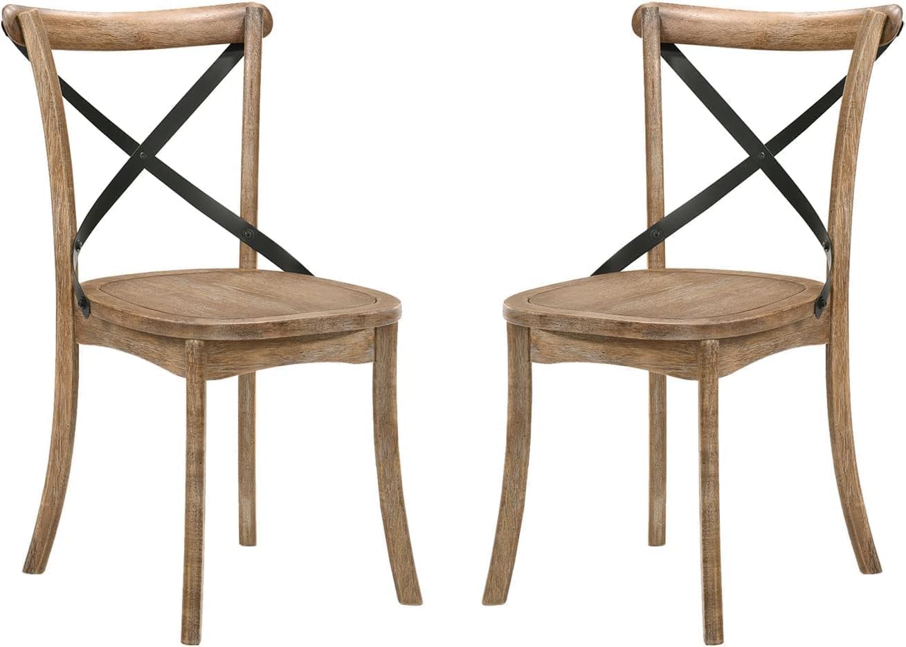 Amazon.com - JURMALYN Solid Wood X Back Dining Chairs Set of 2 ...