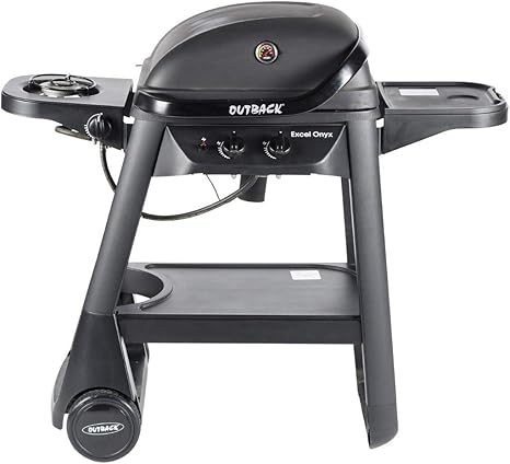 Outback Excel Onyx 2-Burner Gas Trolley BBQ with Side Burner : Amazon ...