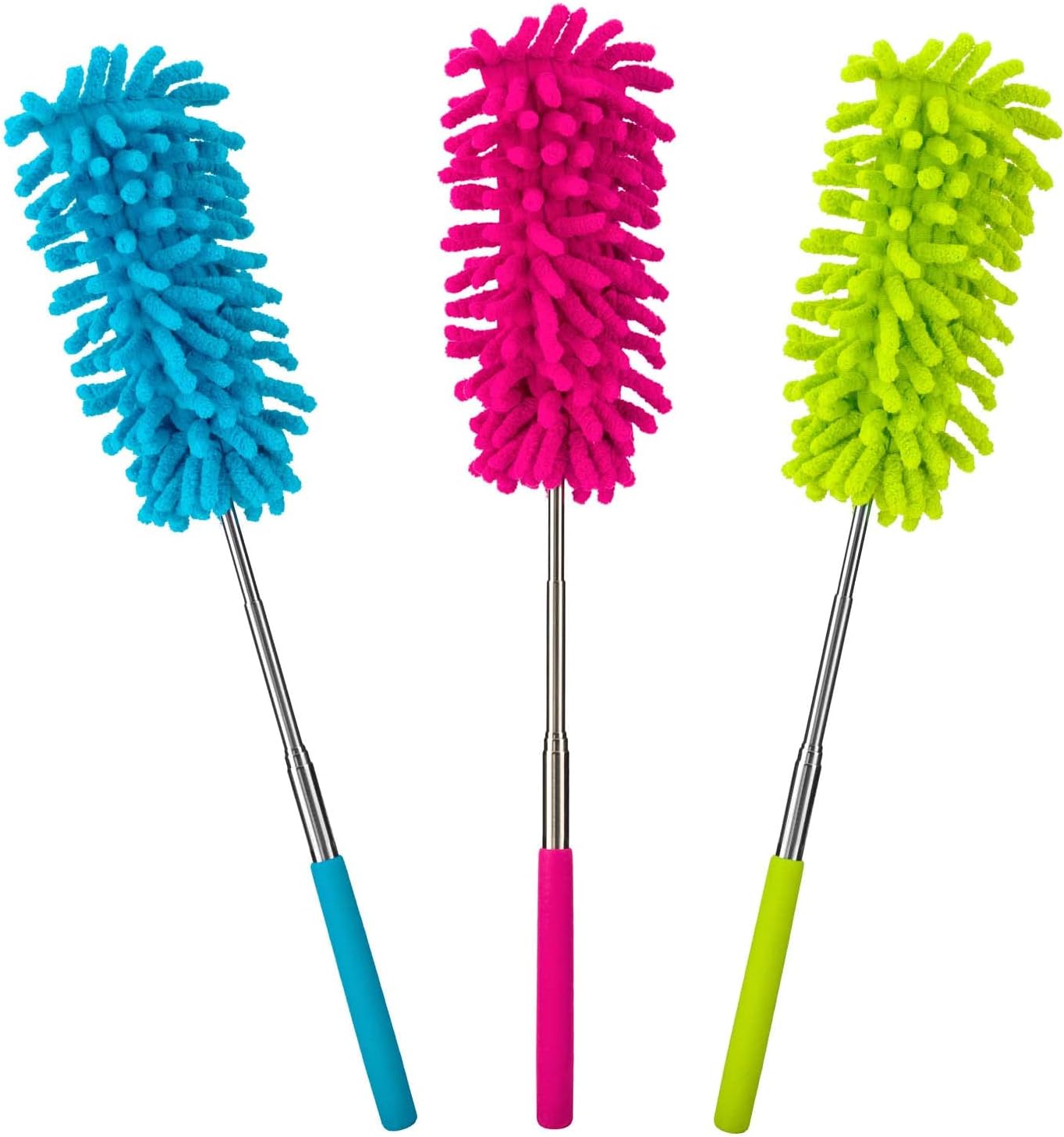 HOMESHOPA Microfiber Extendable Dusters, 3Pk Reusable Dusting Brush ...