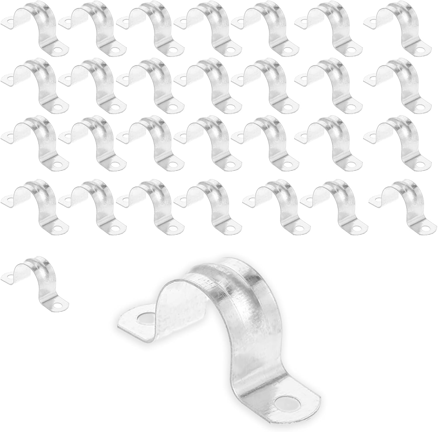 30 PCS Pipe Strap Clamps Set Stainless Steel Rigid Pipe Strap Metal ...