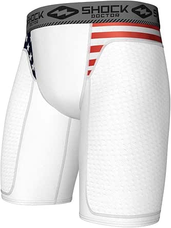 Amazon.com: Compression Sliding Padded Shorts with Cup Pocket (Cup NOT ...