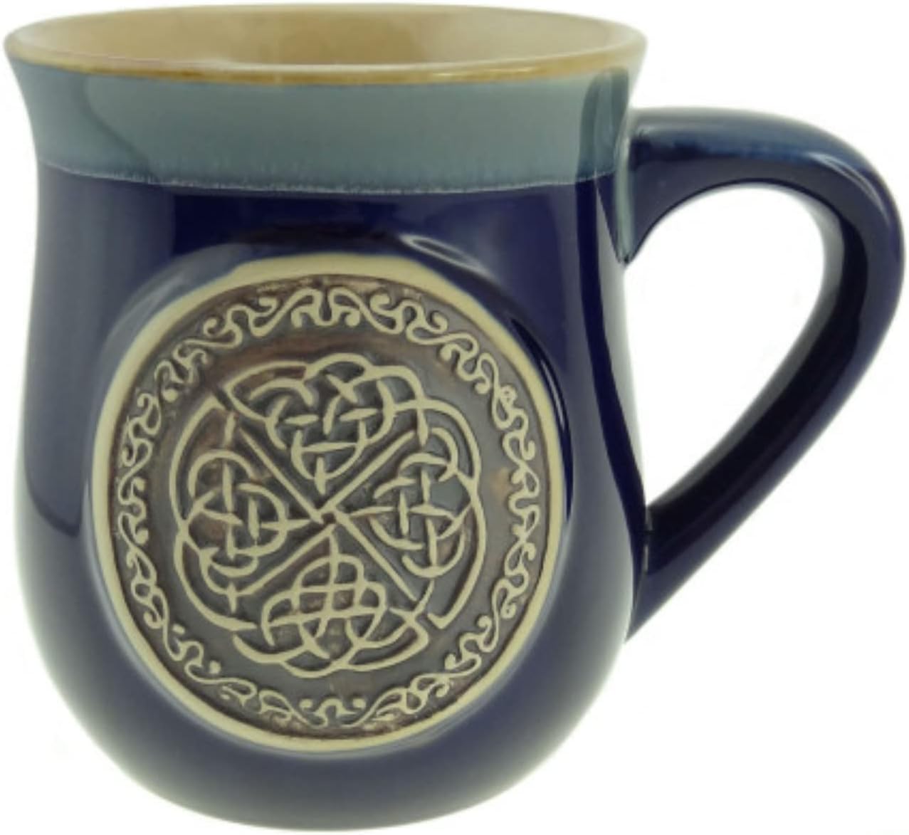 Amazon.com | Irish Designed Pottery Mug With A Shamrock Design, Green ...