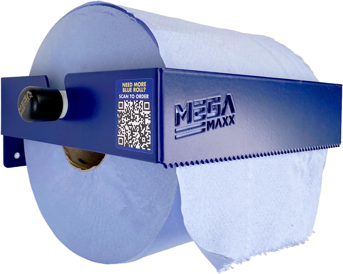 MegaMaxx Tear Away Blue Roll and Paper Towel Holder - Industrial Tissue ...