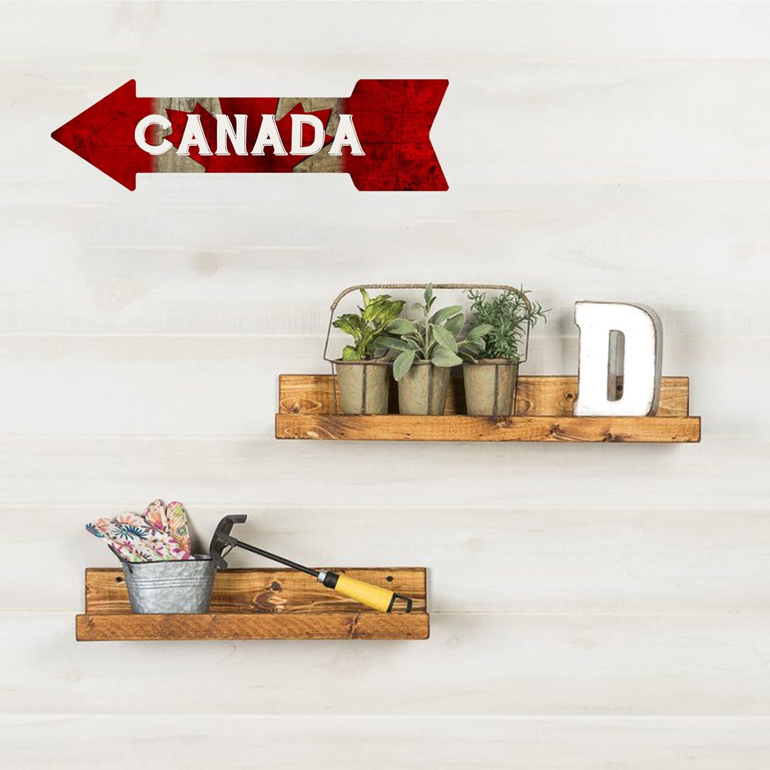 Mukuko Letrero de metal con flecha izquierda de Canadá, decoración de ...