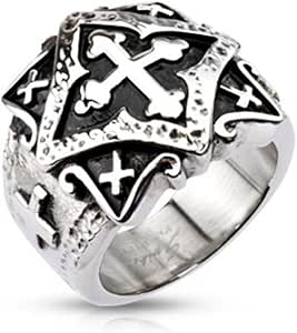 Amazon.com: Ornamental Multi-Cross Plate Wide Cast Ring