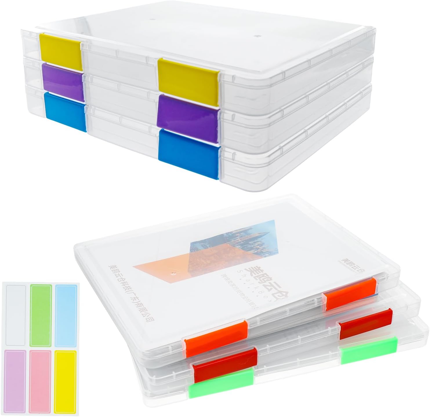 Kuleyang A4 Storage Box Set, 6-Pack Multicolour Box Files with Lids ...