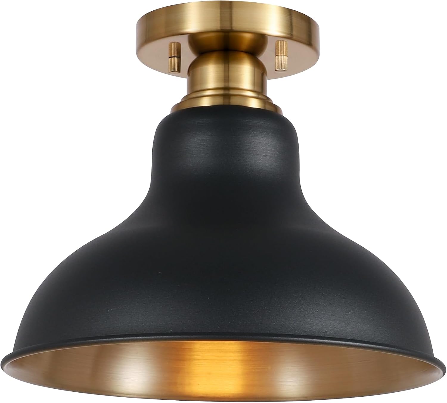 pasentel Modern Ceiling Light, Black Metal Shade with Gold Ceiling ...