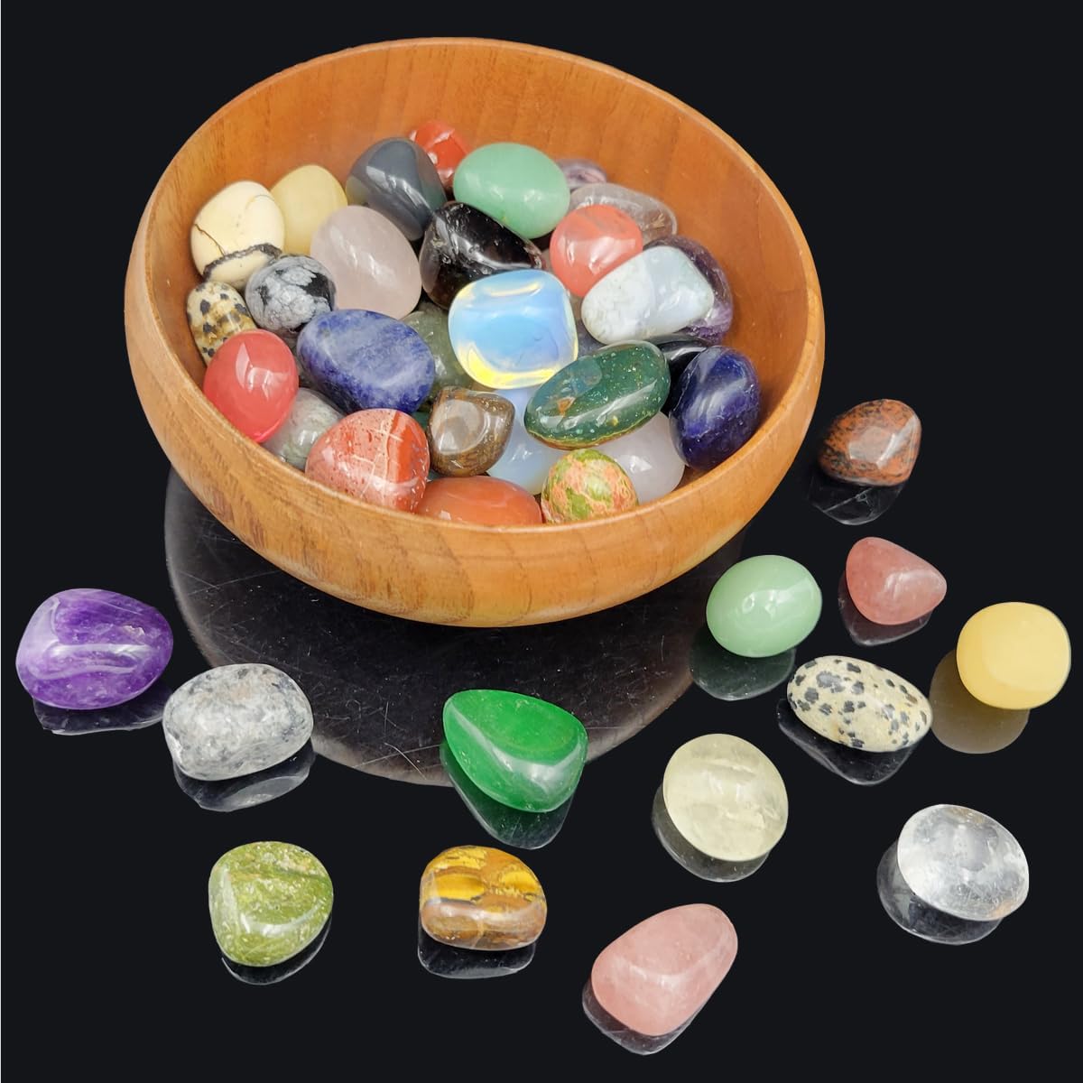 Amazon.com: 20Kinds (40Pieces) Tumble Polished Stones Energy Crystals ...