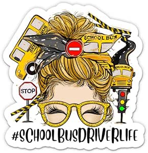Amazon.com: School Bus Driver Life Sticker - 5" Laptop Sticker ...