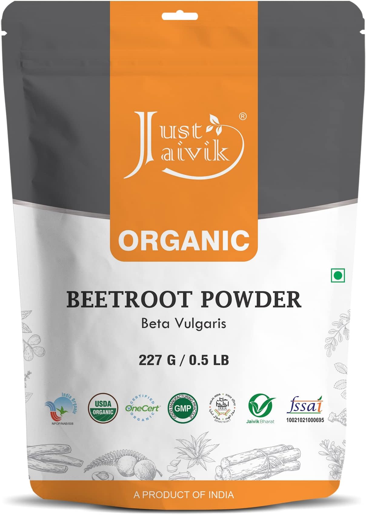Amazon.com: Just Jaivik Organic Beetroot Powder 227 gm / 0.5 lb ...