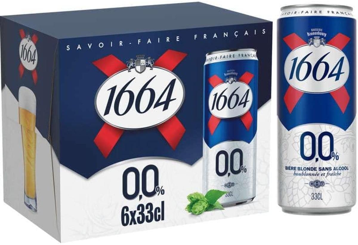 1664 Bière Blonde Sans Alcool 6x33cl : Amazon.fr: Epicerie