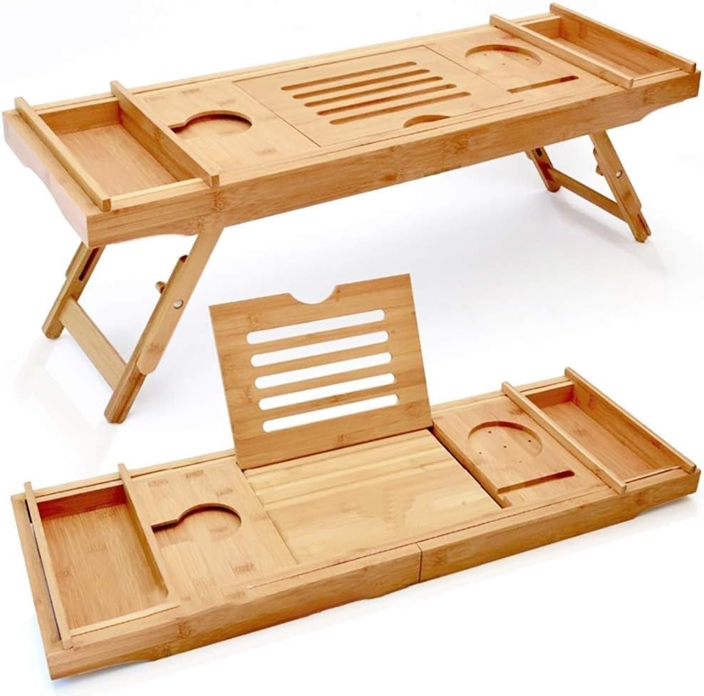 Amazon.com: RANRANJJ Bathtub Caddy & Laptop Bed Desk - 2 in 1, Bath ...