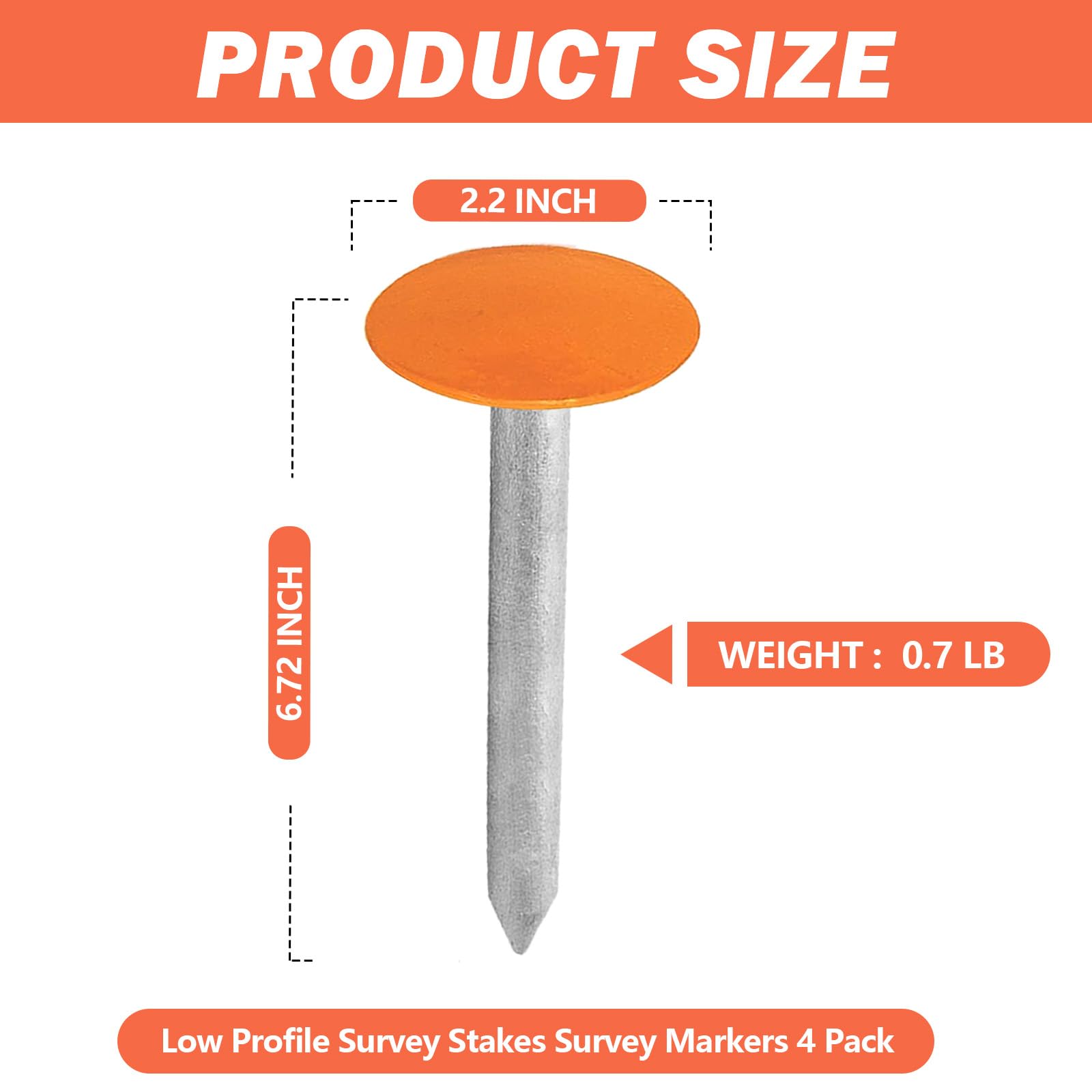 Snapklik.com : Low Profile Survey Stakes For Property Line Markers