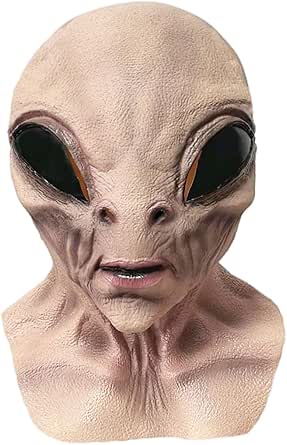 Amazon.com: Harseyleam Alien Mask, Latex Horror UFO Full Head Dress Up ...