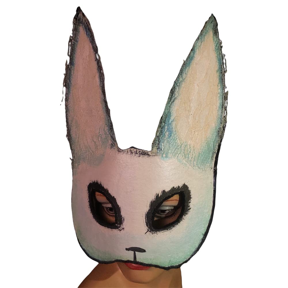 Amazon.com: Creepy White Rabbit Mask - Papier-Mâché Masquerade Animal ...
