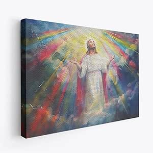 Amazon.com: CanvasArtMagic Divine Mercy Design 2 Horizontal Canvas Wall ...