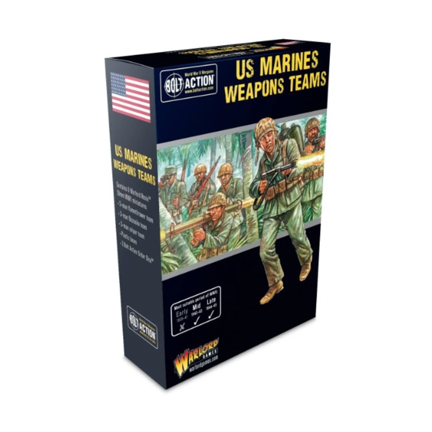Warlord Games US Marine Weapons Teams - 28mm Scale Miniatures for Bolt ...