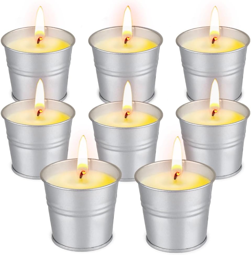 Amazon.com: Citronella Candles Outdoor, 8 Pack Natural Soy Wax Scented ...