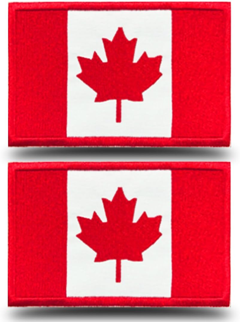 2 PCS 14x8 CM Large Canada Flag Iron on Sew on Patches, Canadian Glue ...