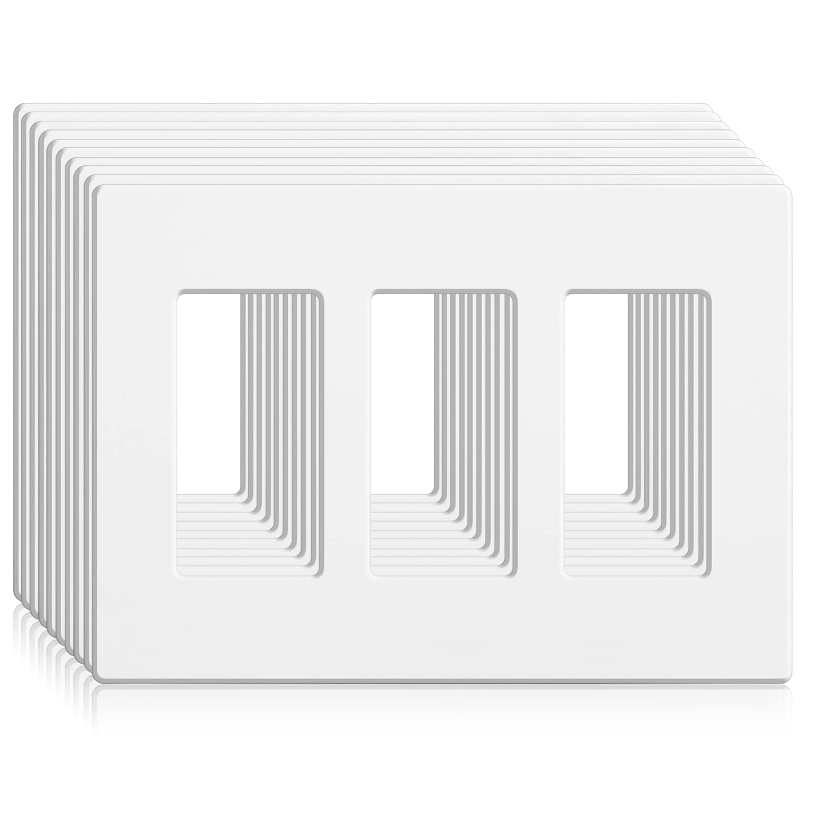 Snapklik.com : 3-Gang Screwless Wall Plate Decorator Outlet Covers For ...