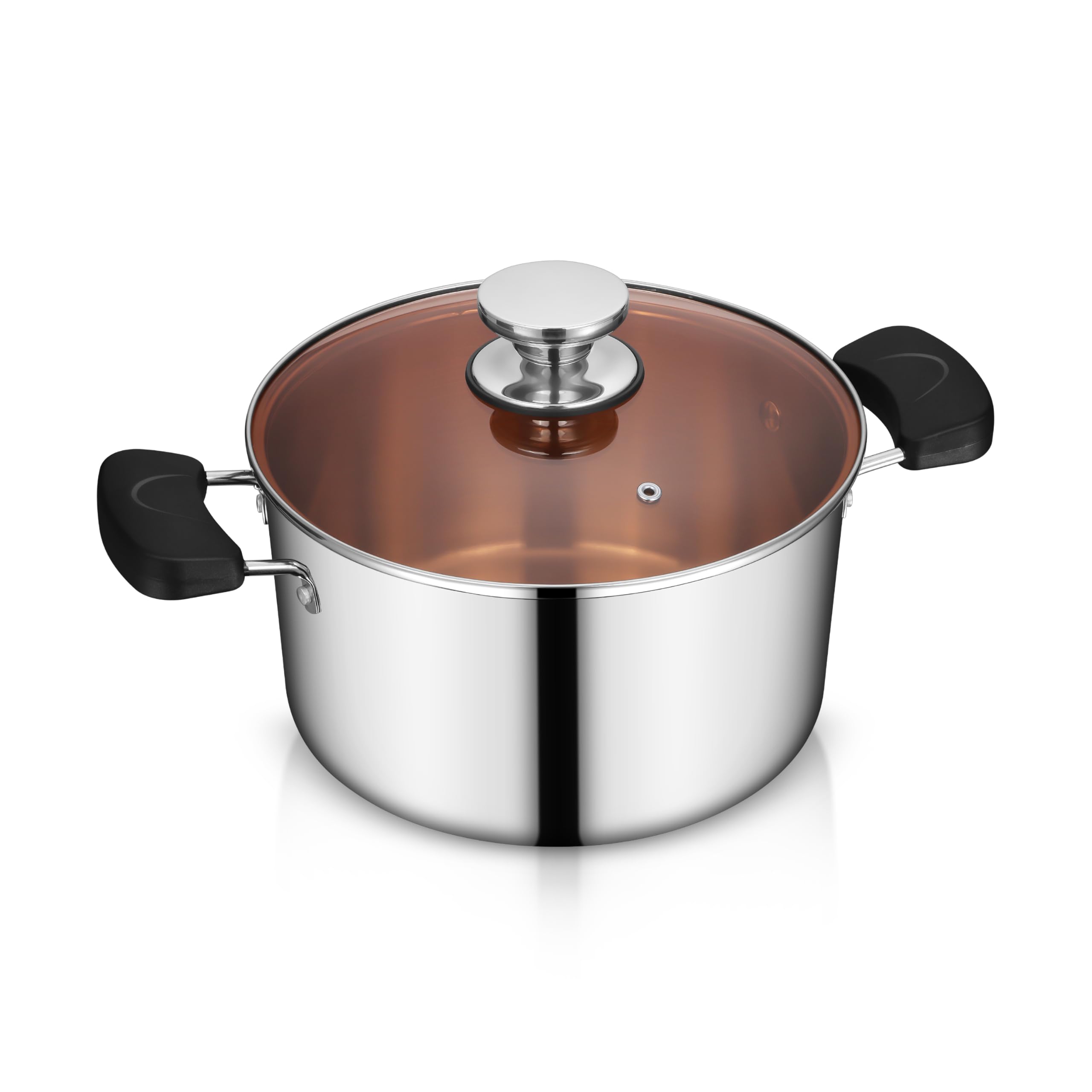 Amazon.com: TeamFar 5 Quart Stock Pot, Stainless Steel Tri-ply Stockpot ...