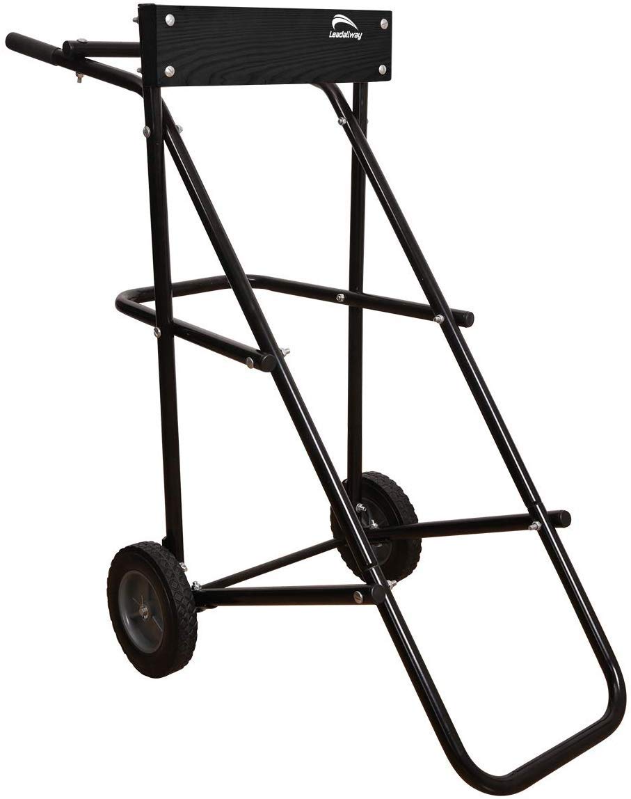 LEADALLWAY Outboard Boat Motor Stand Display Carrier Cart (Black u Type ...
