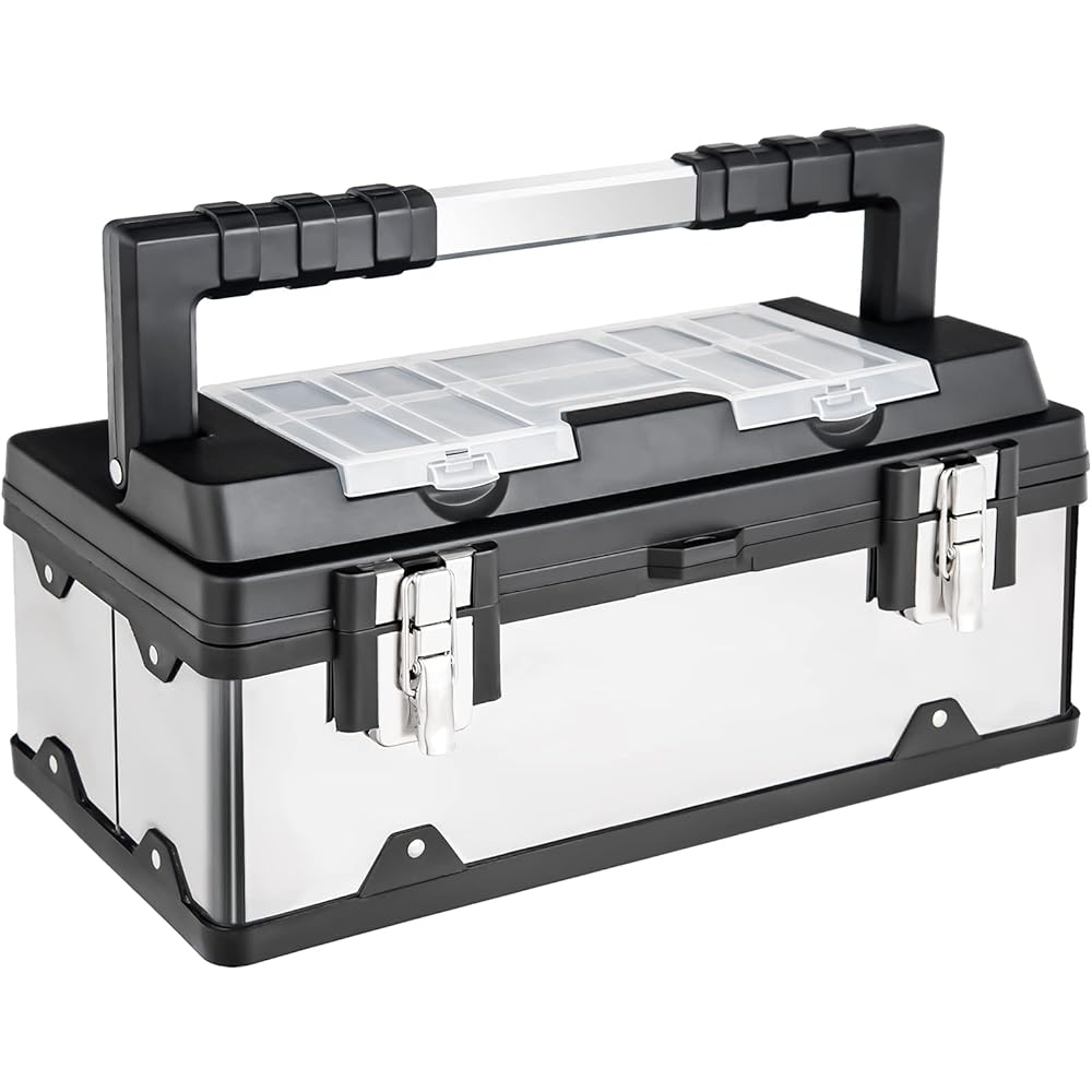 $9/mo - Finance Safstar 19 Inch Tool Box, Lockable Organizer Toolbox w ...