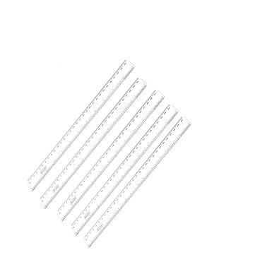 5 Piece Plastic Ruler Scale,Transparent Straight Measuring Tool 30cm ...