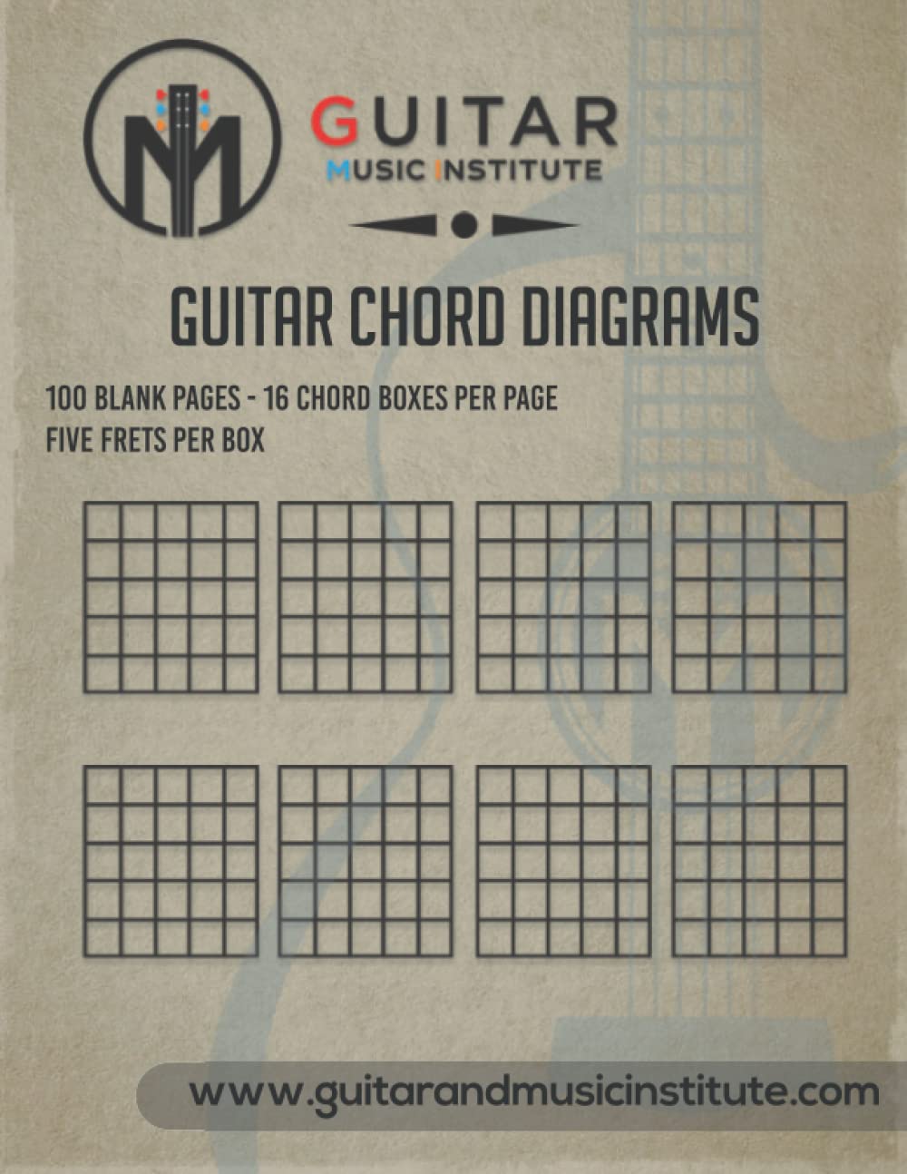 Buy Guitar Chord Diagrams: 100 Pages - 16 chord boxes per page five ...