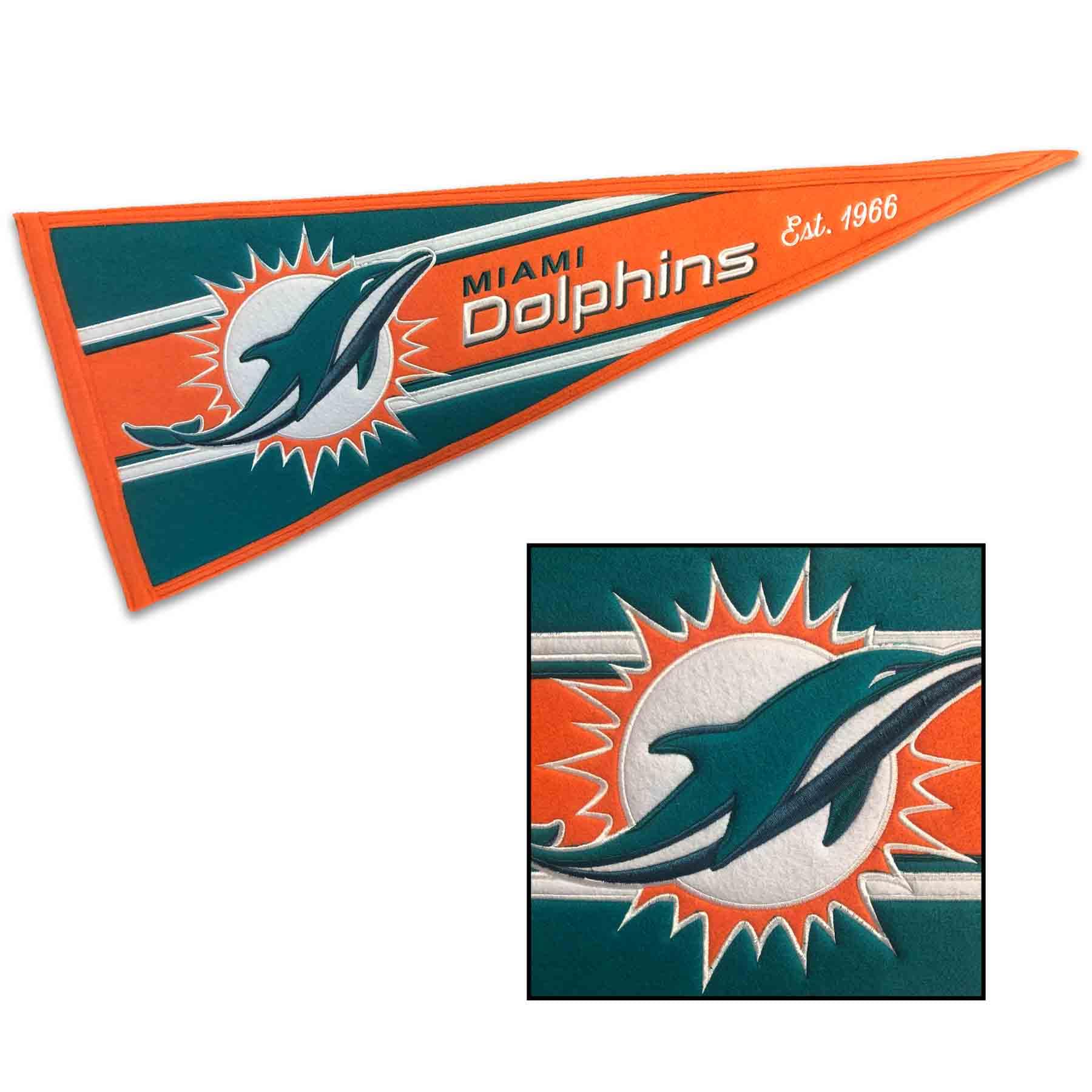 Amazon.com : WinCraft Miami Dolphins Embroidered and Sewn Pennant ...