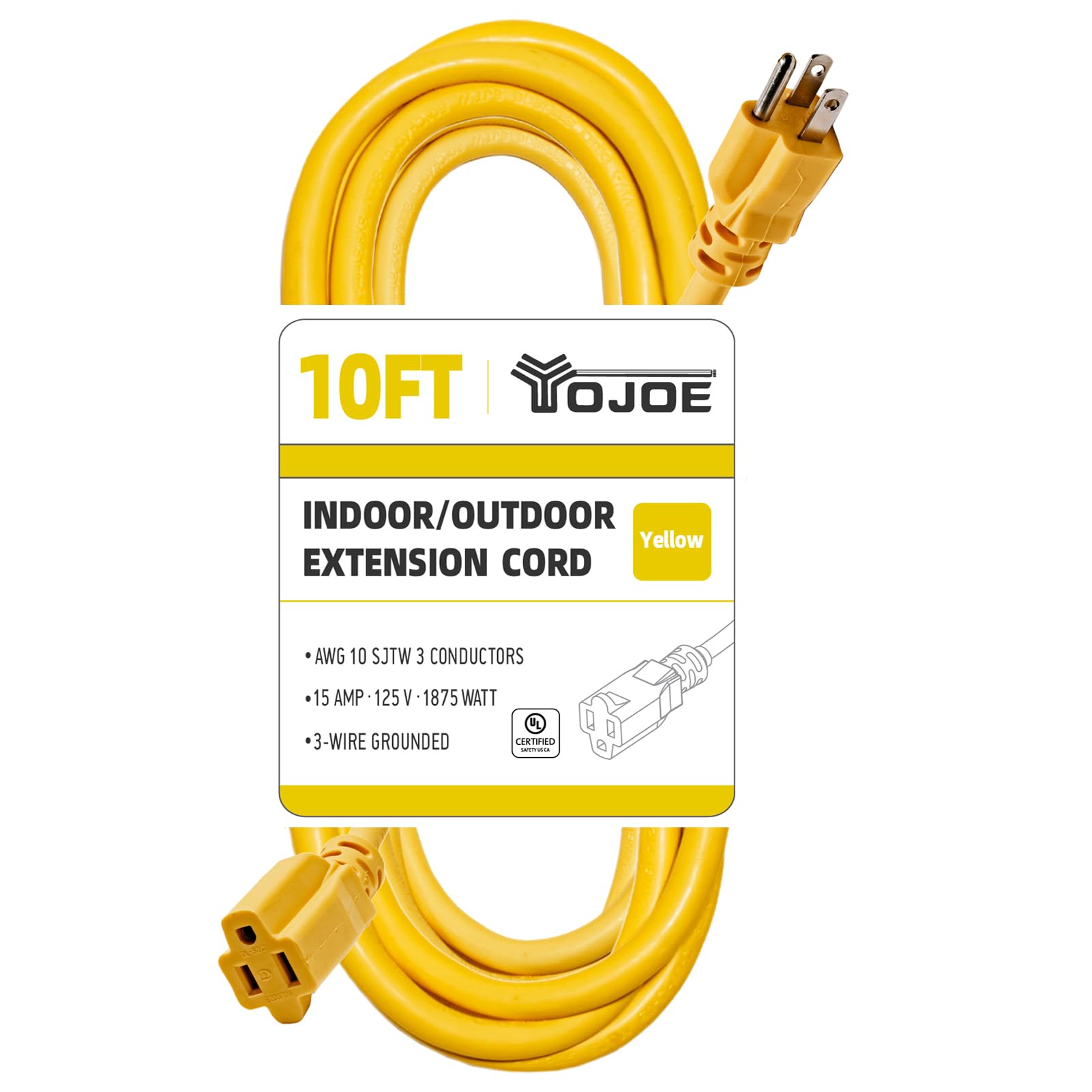 Amazon.com: YOJOE Indoor Outdoor Extension Cord, 3 Prong 15A ...