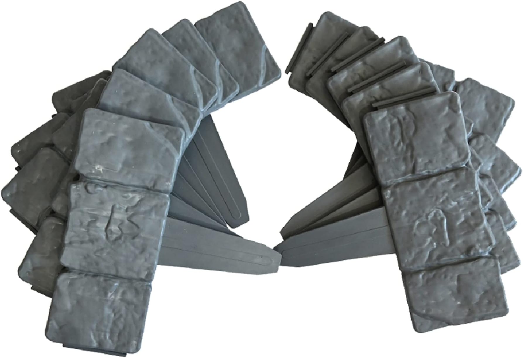 Ram©20 x Pack Dark Grey Cobbled Stone Effect Garden Lawn Edging Plant ...