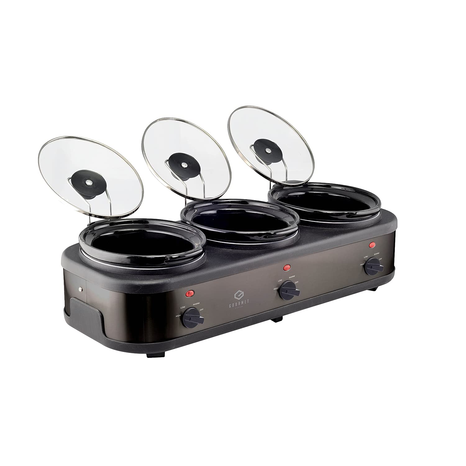 Buy Gourmet Triple Slow Cooker Black 1.5L Multi-functional Food Warmer ...