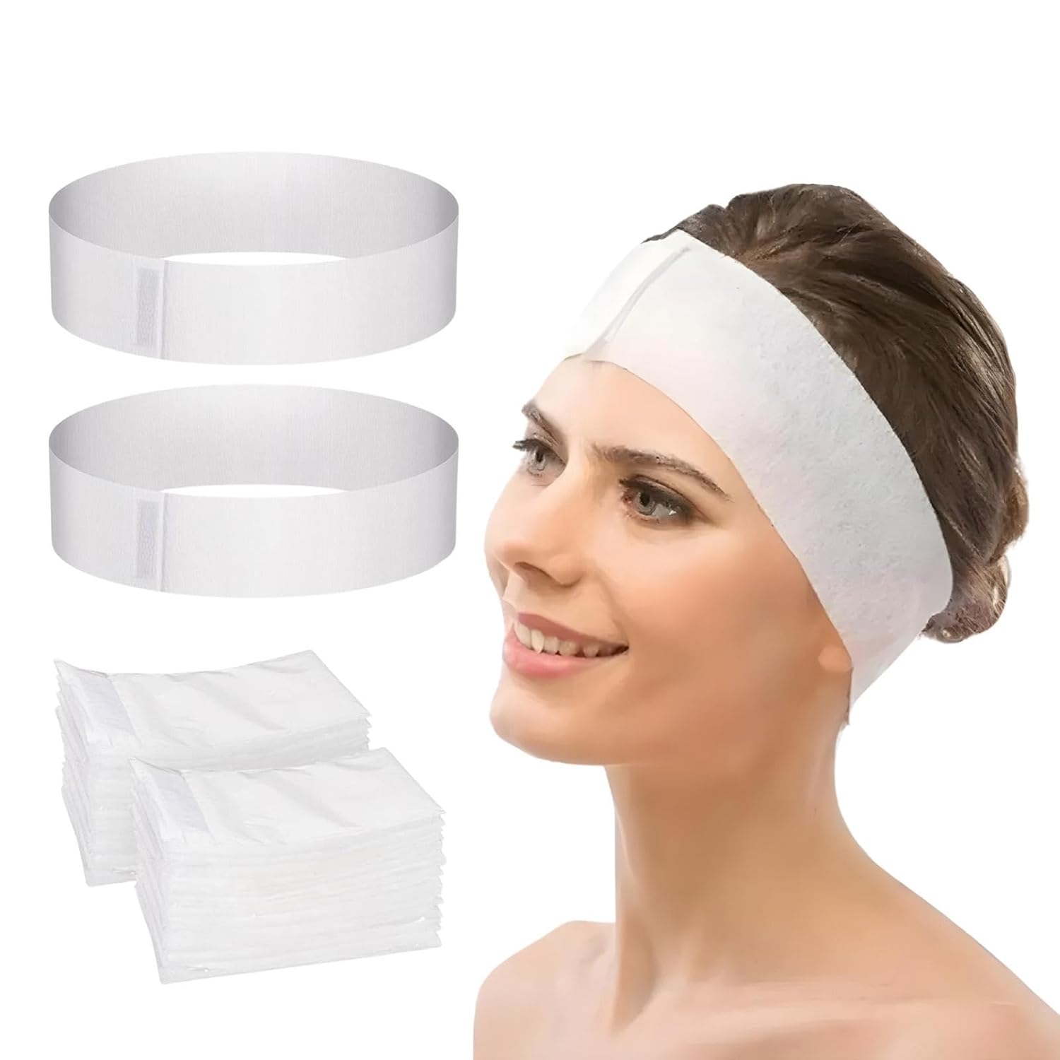 Amazon.com : Generic 100 Pack - Disposable Headbands for Spa - Skincare ...