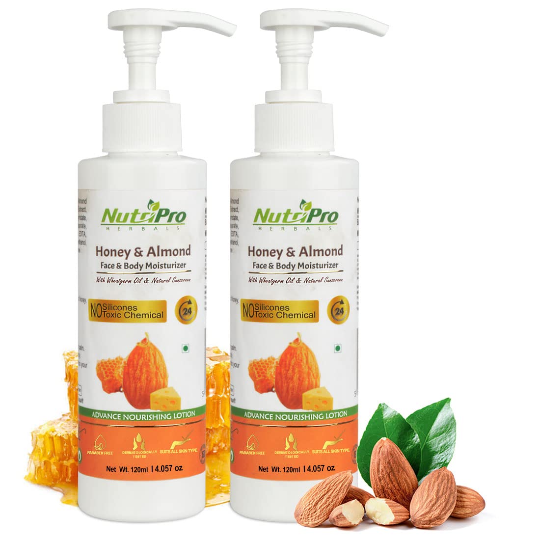 Buy NutriPro Honey & Almond Face & Body Moisturizer | With Wheat Germ Oil| Non-Sticky Body ...