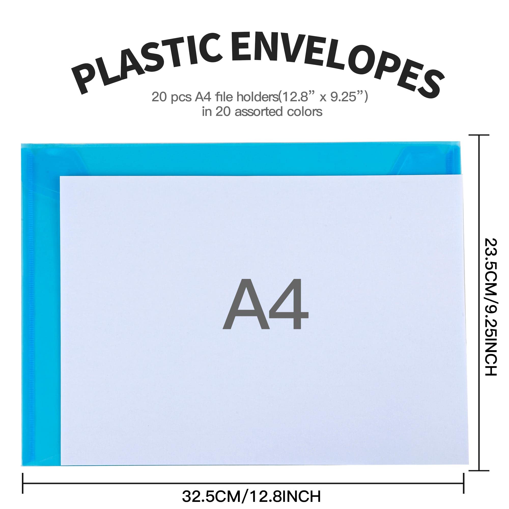 Snapklik.com : Plastic File Folders For Documents, 20 PCS Plastic ...