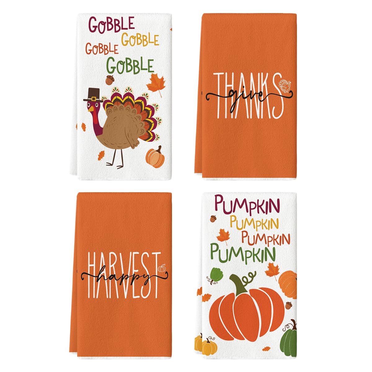 Amazon.com: Artoid Mode Turkey Gobble Thanksgiving Kitchen Towels Dish ...