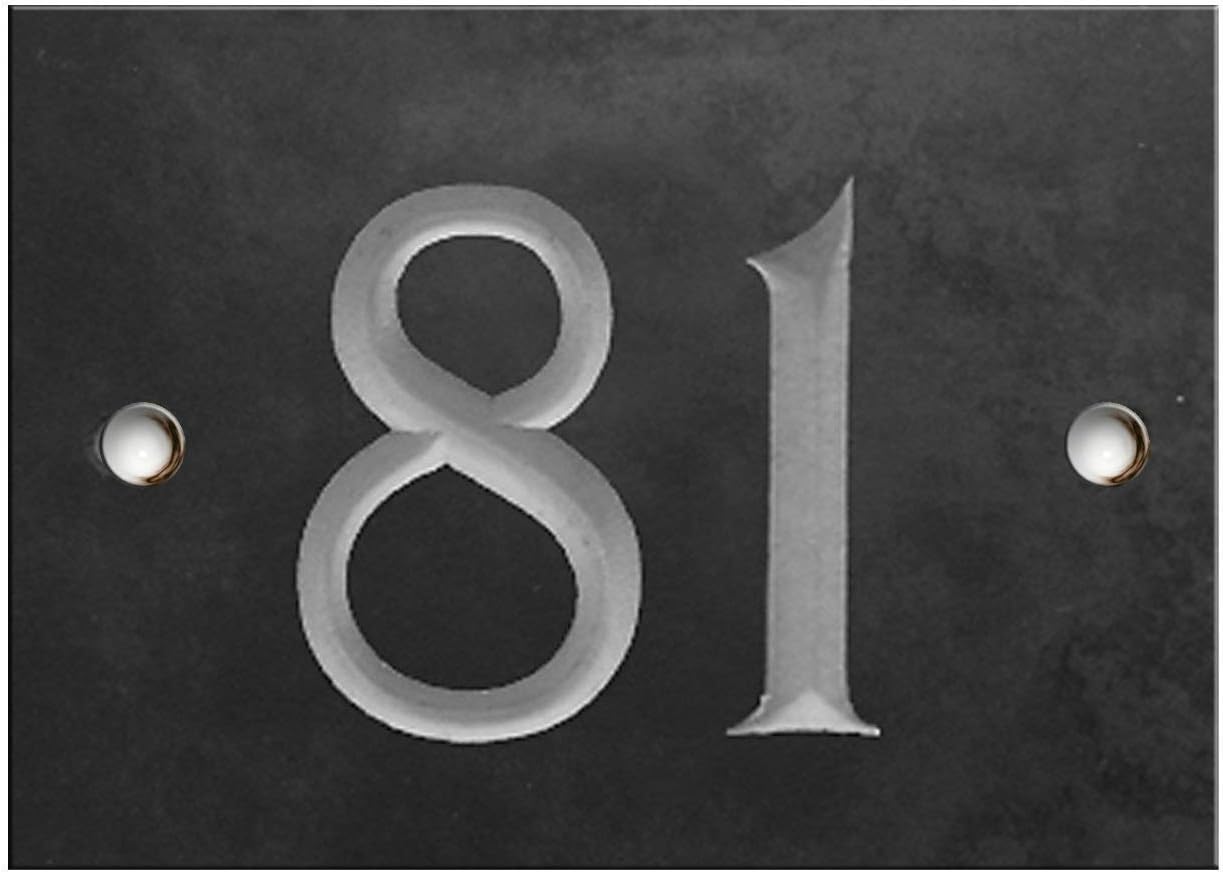 Engraved Slate House Number Sign - 1 to 99 (Select Your Number here ...