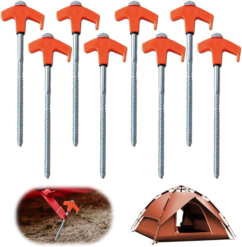 Heavy Duty Camping Stakes 16-Pack Heavy Duty Screw-in Tent Stakes - 8 ...
