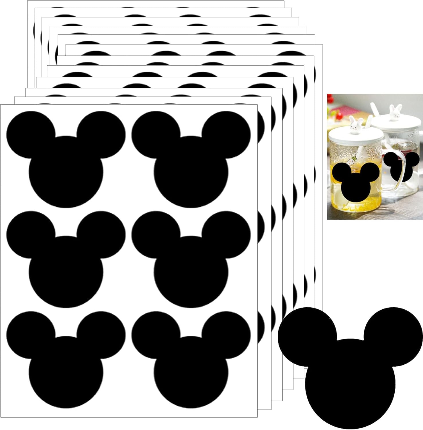 Amazon.com: Mouse Vinyl Chalk Chalkboard Stickers Mouse Head Stickers 2 ...