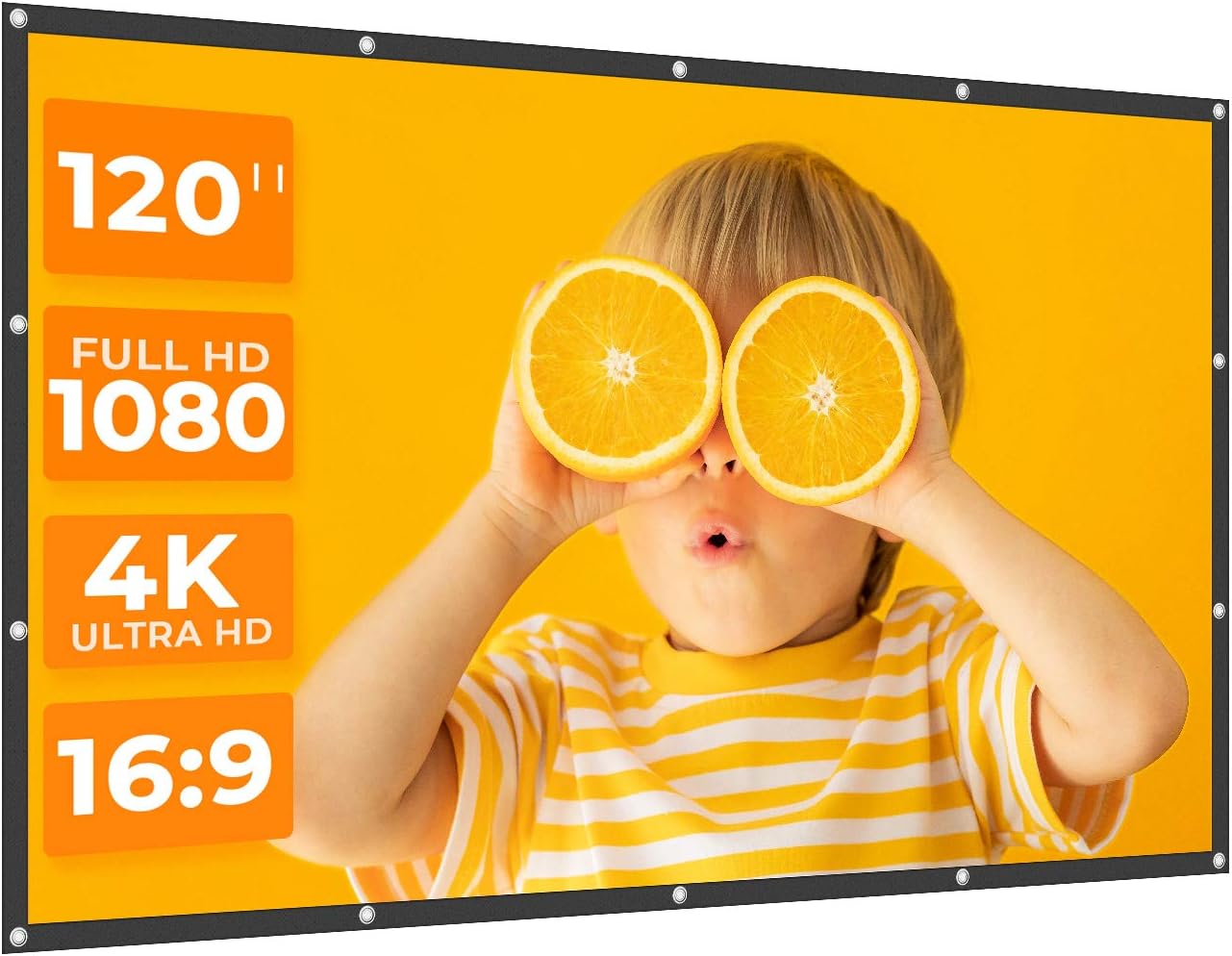 Amazon.com: 120 inch Projection Screen, 16:9 Foldable Anti-Crease ...